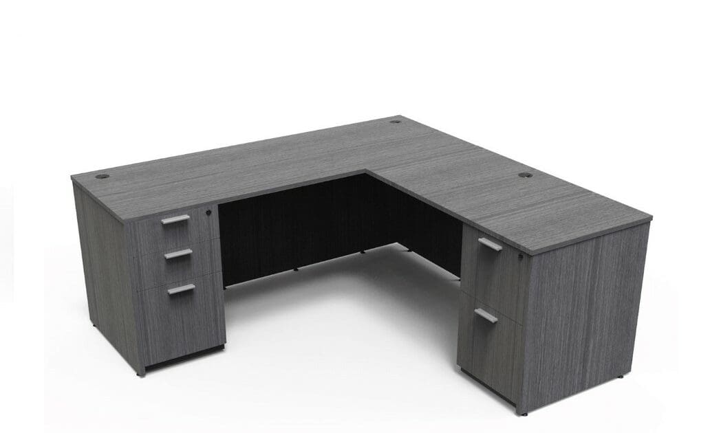 New "L" Shaped Desk - Gray | Capital Choice Office Furniture